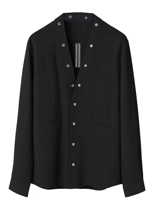 Rick Owens Camicia Larry Fogpocket Shirt - Black