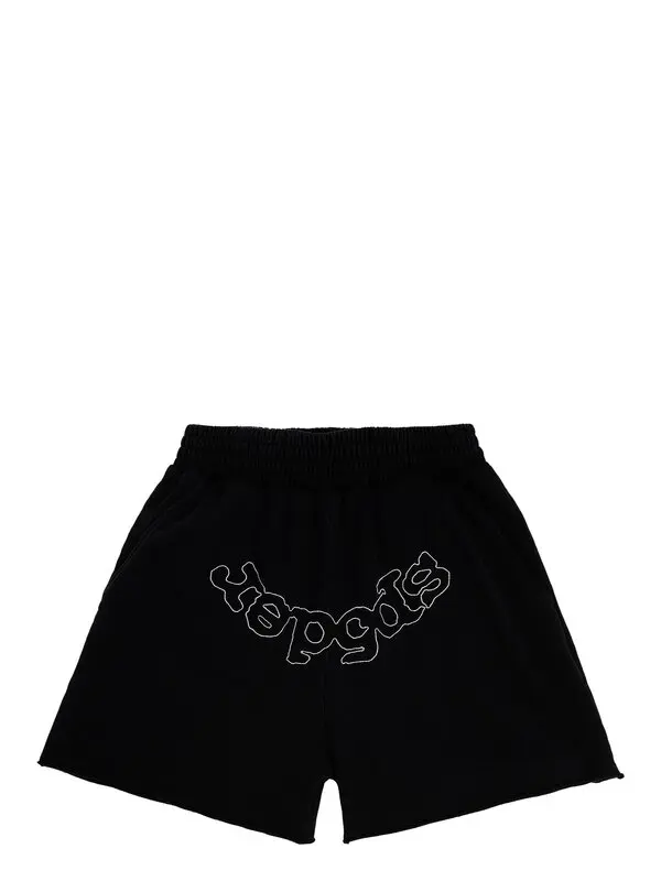 SP5DER Og Logo Embroidered Sweatshort - Black