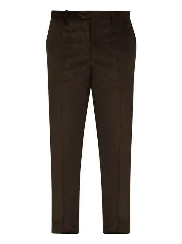 Cesare Attolini Slim Corduroy Flat-front Pants - Brown