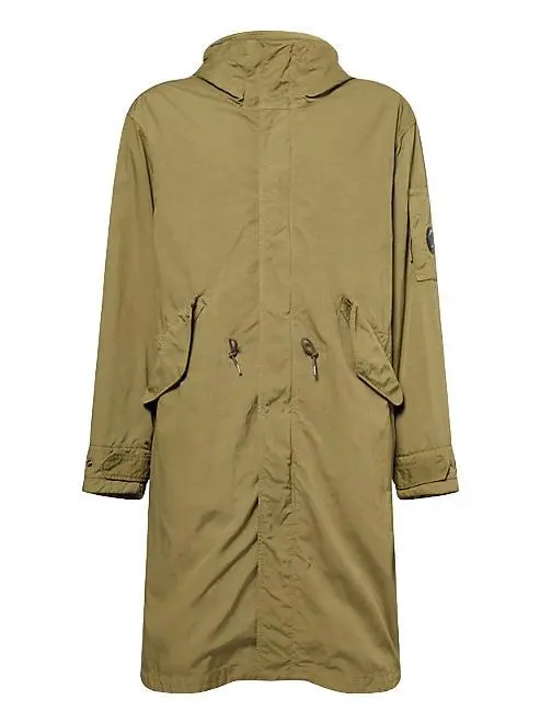 C.P. COMPANY Hooded Relaxed-fit Twill Parka Coat - Capers