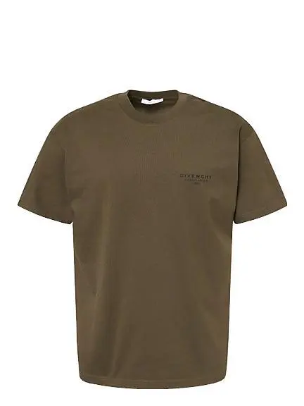 Givenchy Logo-print Regular-fit Cotton T-shirt - Khaki