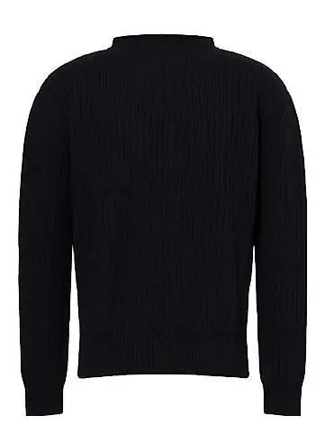 Rick Owens Fisherman Ribbed Wool Jumper - Black