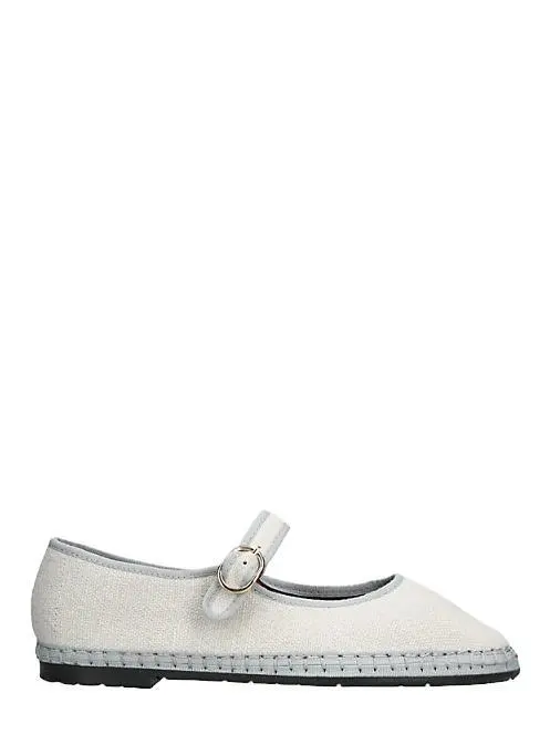FLABELUS Dalloway Linen Ballet Flats - Grey/p.cmb