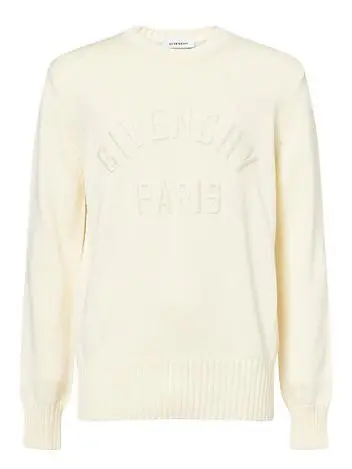 Givenchy Brand-embroidered Crewneck Cotton Jumper - Ecru