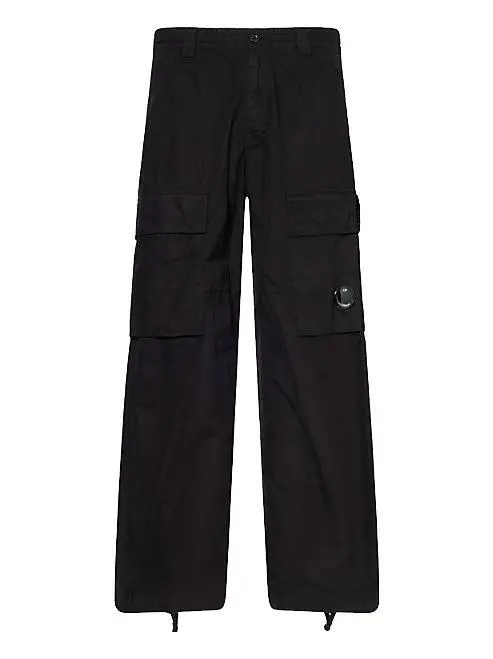 C.P. COMPANY Microreps Wide-leg Cotton Cargo Trousers - Black