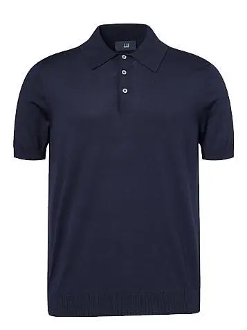 Dunhill Short-sleeves Regular-fit Cotton And Silk Polo Shirt - House Navy