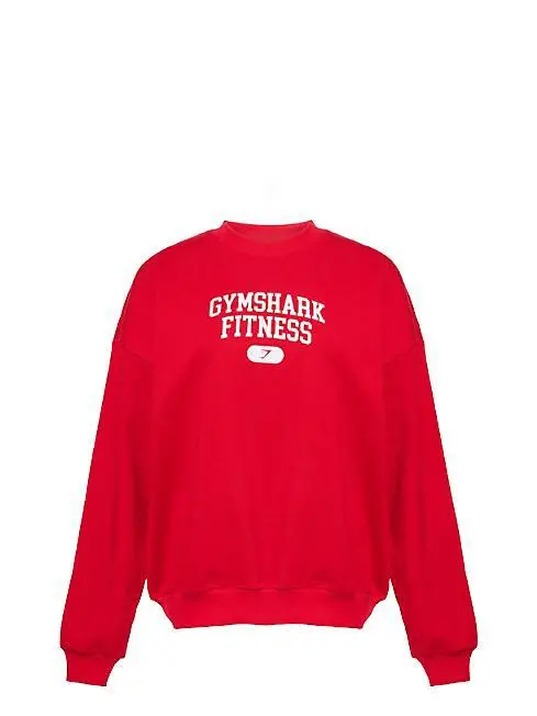 GYMSHARK Varsity Graphic Cotton-blend Sweatshirt - Red