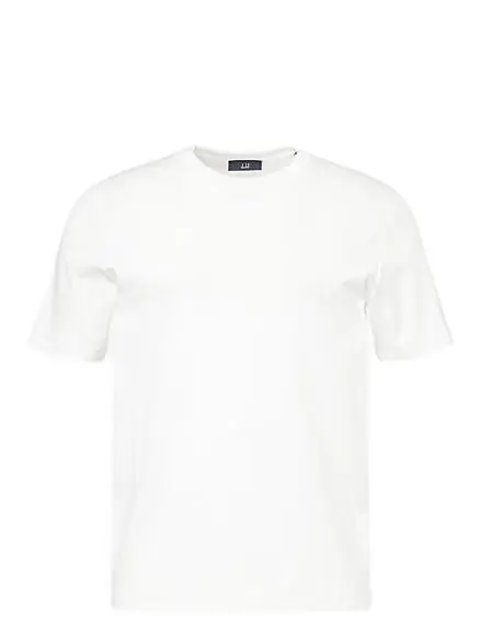 Dunhill Brand-embroidery Short-sleeves Cotton-jersey T-shirt - Off White