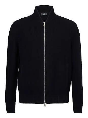 Dunhill Cotton-cashmere Knit Bomber Jacket - House Navy