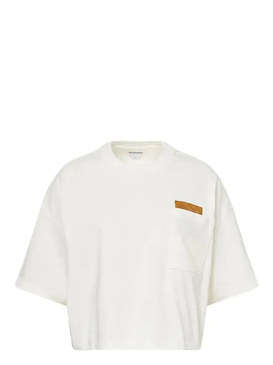 Bottega Veneta Cropped Cotton-jersey T-shirt - Chalk