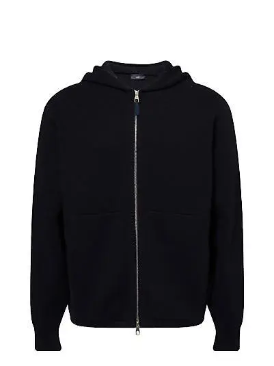 Dunhill Relaxed-fit Cotton-and-cashmere Knit Hoodie - House Navy
