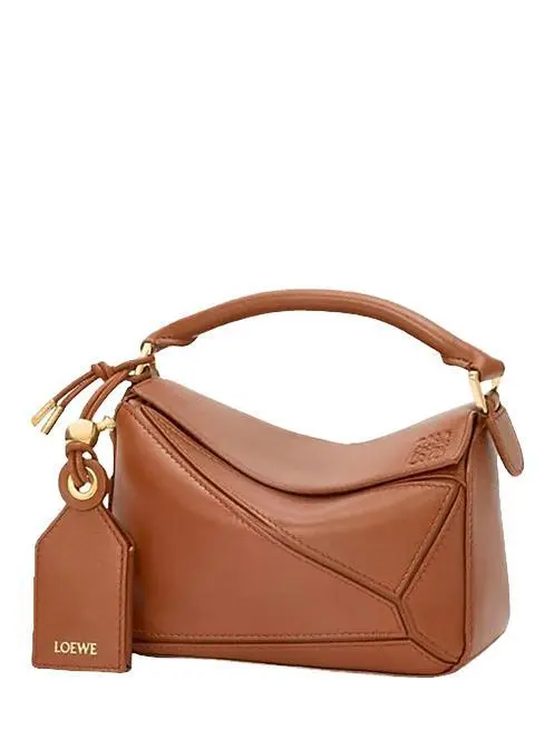 Loewe Puzzle Mini Leather Top-handle Bag - Pecan