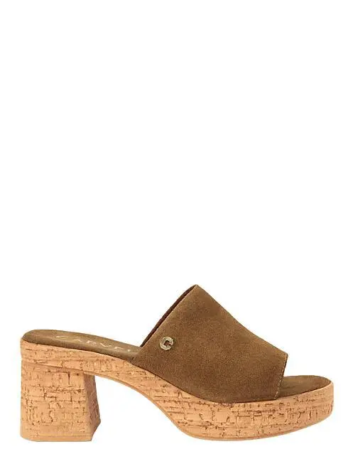 Carvela Genova Block-heel Suede Sandals - Mid Brown