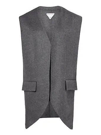 Bottega Veneta Double-face Wool Gilet - Charcoal Melange