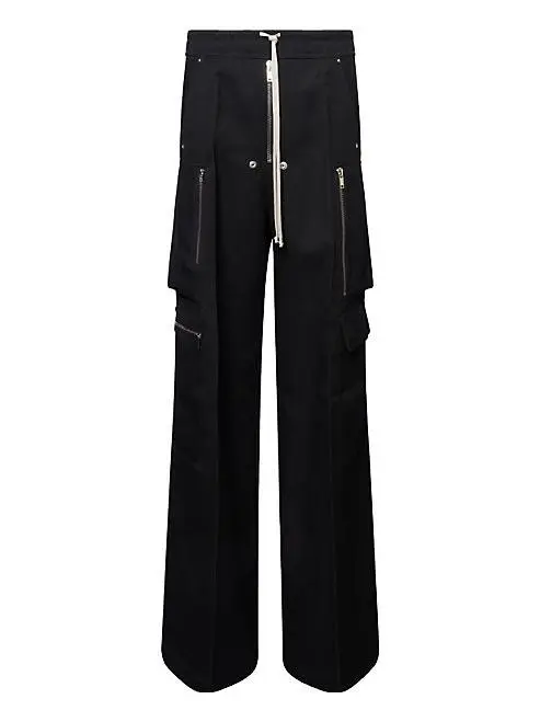 Rick Owens Bela Wide-leg Wool Cargo Trousers - Black