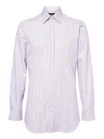 Dunhill Striped-pattern Long-sleeved Cotton Shirt - Taupe