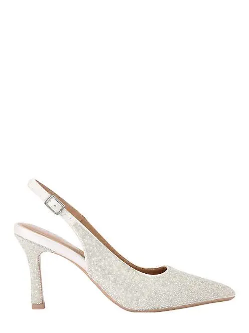 Carvela Corletta Embellished Court Heels - White