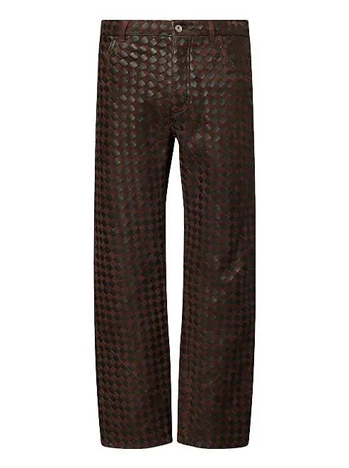 Bottega Veneta Intrecciato Leather Trousers - Fondant Tobacco