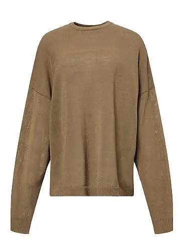 THE FRANKIE SHOP Basel Crew Neck Cotton-blend Jumper - Khaki