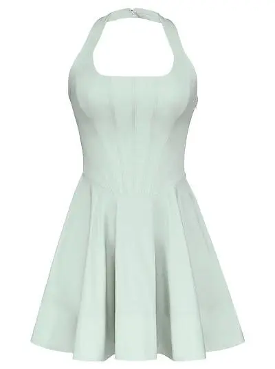 House Of Cb Sasha Halterneck Mini Dress - Pistachio