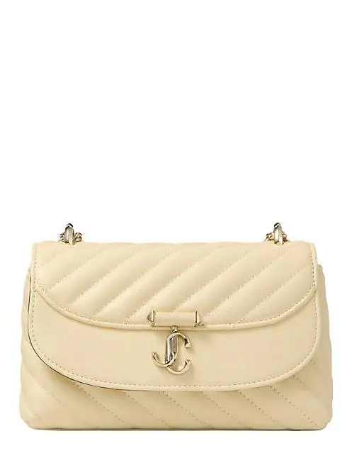 JIMMY CHOO Small Quilted Leather Cross Body Bag - Buttermilk/gold