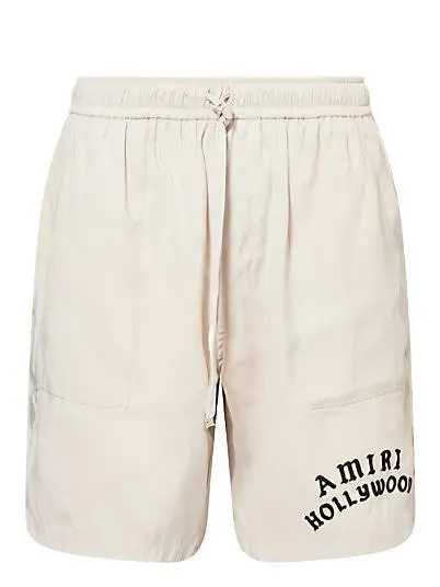 Amiri Hollywood Drawstring Silk Shorts - Alabaster