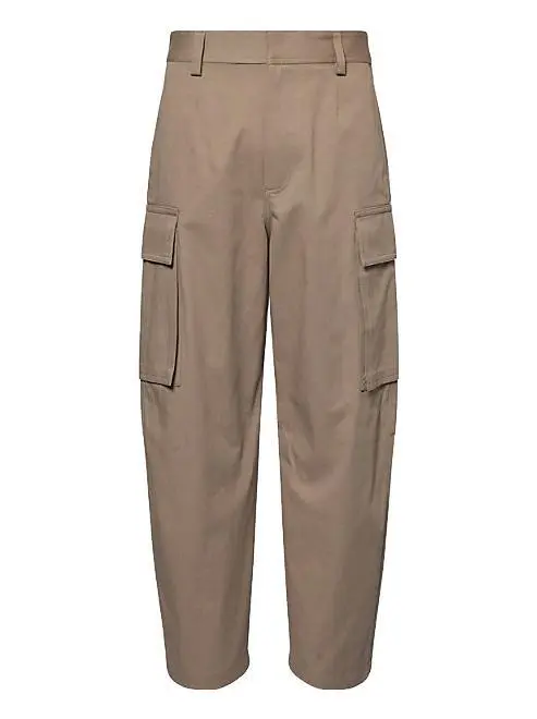 Bottega Veneta Cotton-twill Trousers With Flap-pockets - Grey Seal