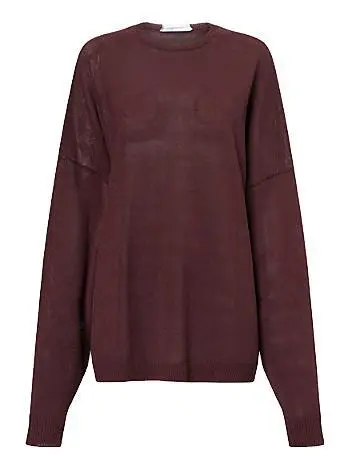 THE FRANKIE SHOP Cotton-blend Fine-knit Jumper - Burgandy