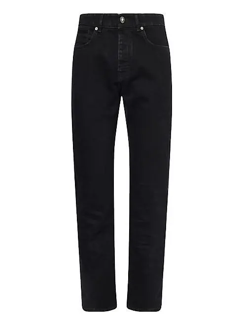 Givenchy Embroidered Straight-leg Denim Jeans - Black