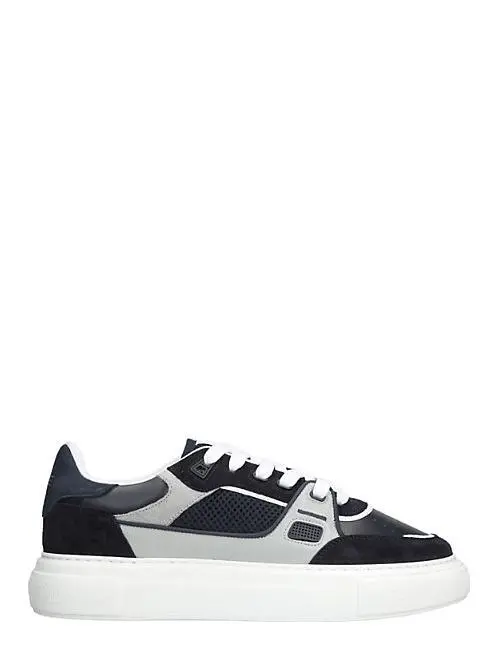 ARNE Atlas Leather And Mesh Low-top Trainers - Blue Other