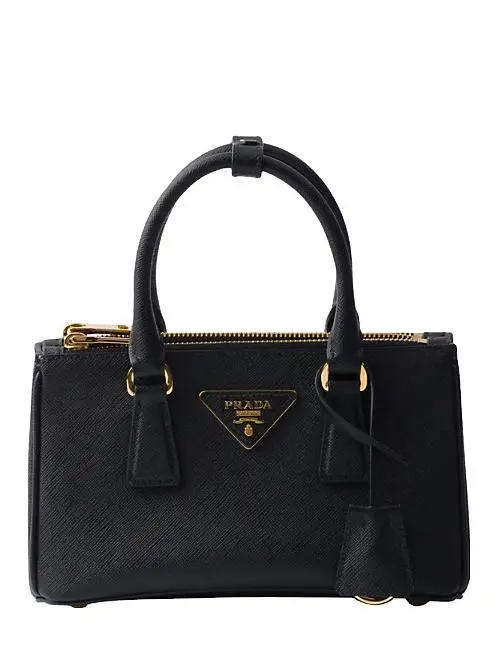 Prada Galleria Mini Leather Tote Bag - Black