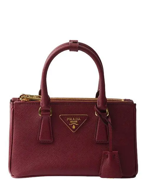 Prada Galleria Mini Leather Tote Bag - Red