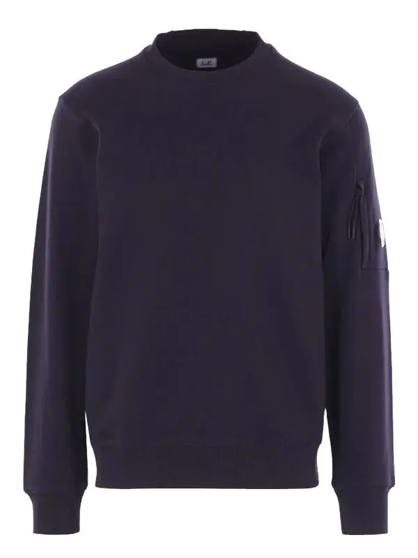 C.P. COMPANY Crewneck Sweatshirt With Lens Detail - Blue