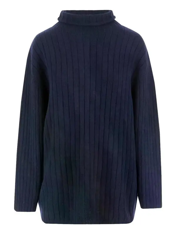 Aspesi Ribbed Turtleneck Sweater - Blue