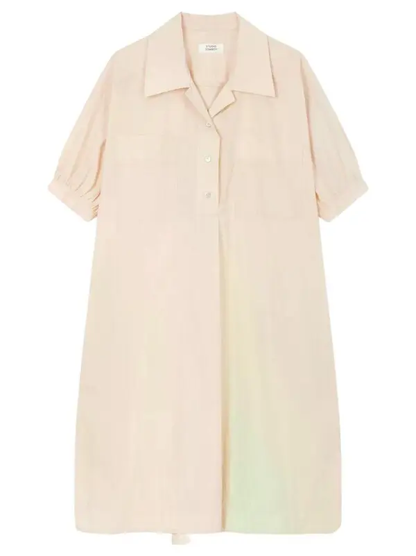 STUDIO TOMBOY Shirt-collar Puff-sleeve Dress - Neutrals