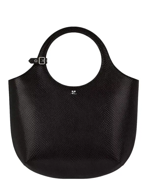 COURREGES Medium Holy Leather Tote Bag - 9999 - Black