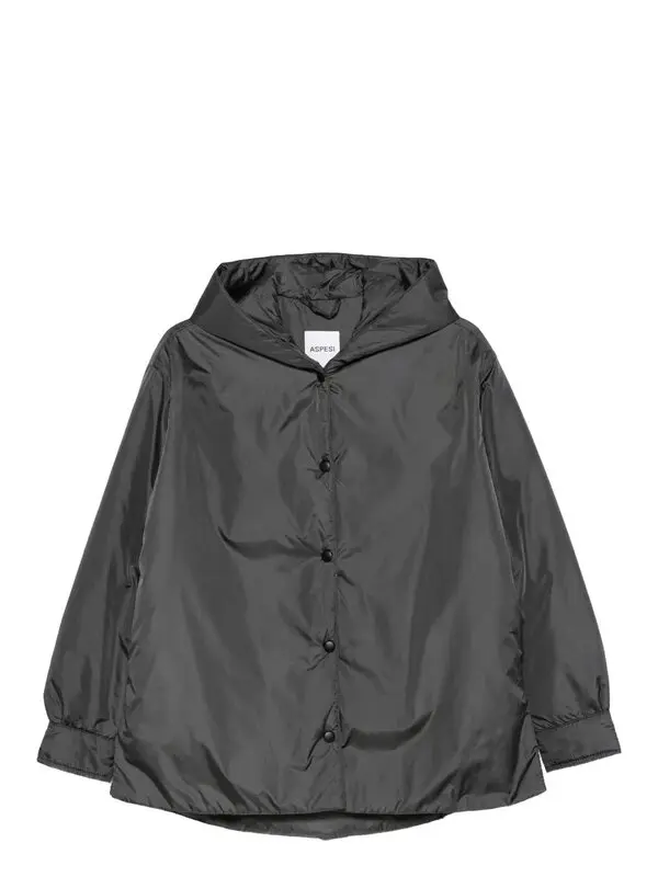 Aspesi Hooded Button-fastening Jacket - Grey