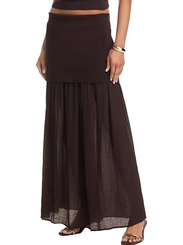 Line & Dot Rhone Maxi Skirt - Espresso