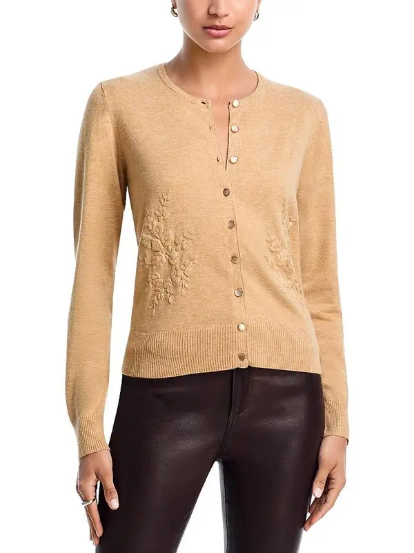 LOST + WANDER Carmela Embroidered Cardigan - Tan