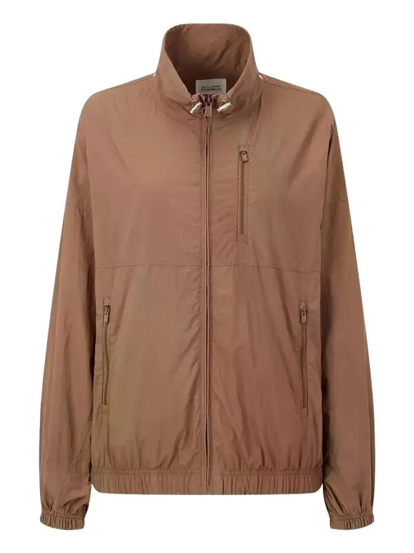 STUDIO TOMBOY Color-blocked Zip-up Coat - Brown
