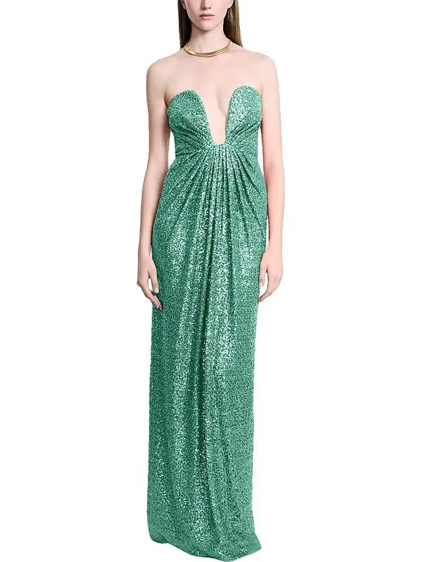 Bcbgmaxazria Plunging Neck Gown - Mint
