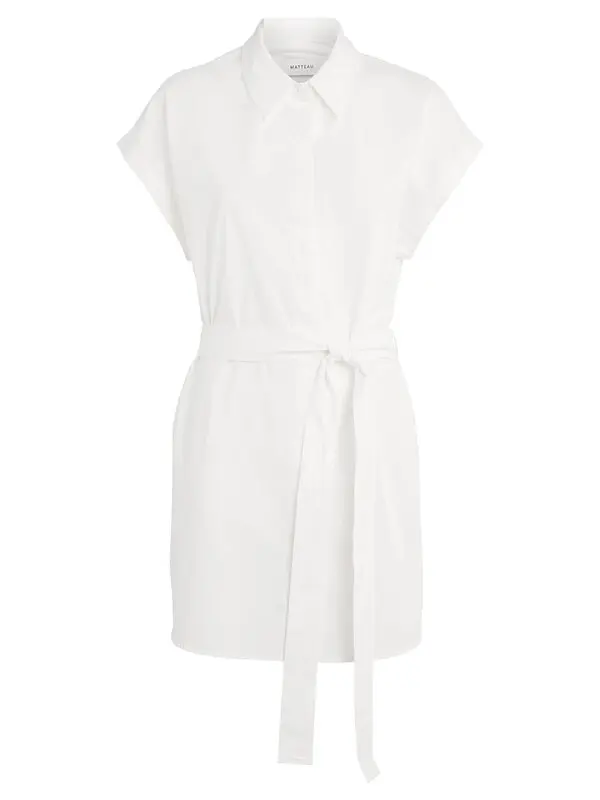 Matteau Organic Cotton Tie-waist Mini Dress - White