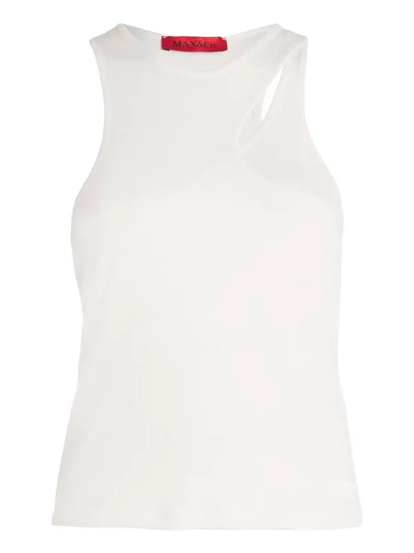 Max & Co. Stretch-cotton Cut-out Tank Top - White