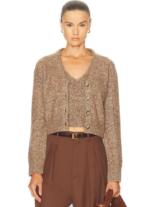 Brandon Maxwell Sloane Cardigan - Marled Brown