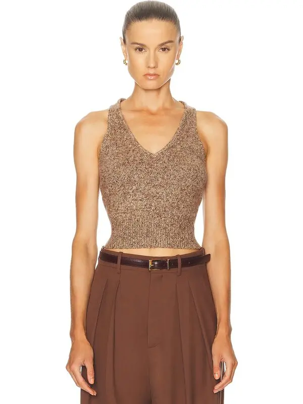 Brandon Maxwell Reese Tank Top - Marled Brown