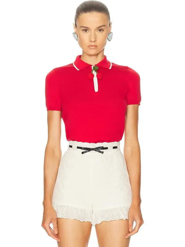 Valentino Garavani Embroidered Cherry Top - Paris & Avorio
