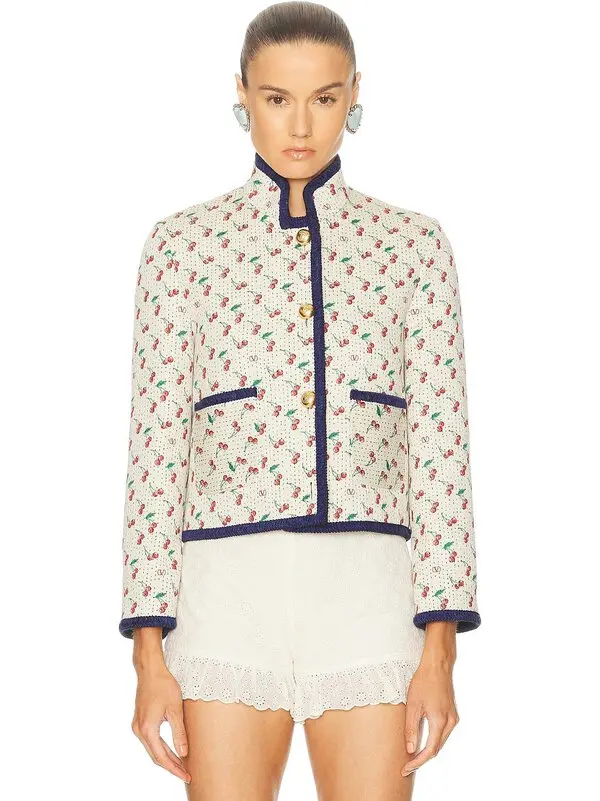 Valentino Garavani Cherry Quilted Jacket - Betulla  Cherry  & Navy