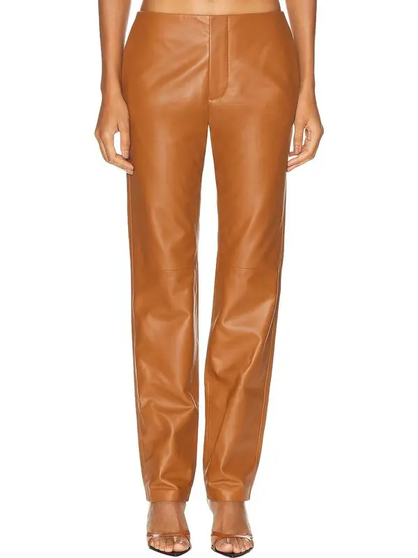 Ralph Lauren Benjamen Lambskin Pant - Light Toffee