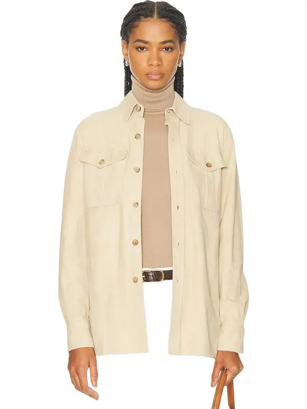 Ralph Lauren Landry Lamb-suede Shirt - Tan
