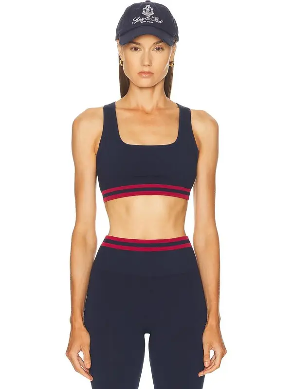 The Upside Cotton Seamless Jade Sports Bra - Navy